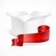 White Box Red Ribbon, Vectors | GraphicRiver