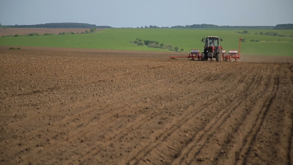 Tractor With Plow Plowing Farmland, Stock Footage | VideoHive