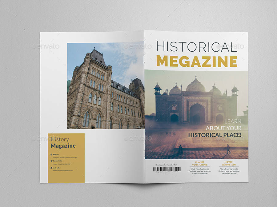 Magazine_Learn About Historical Place, Print Templates | GraphicRiver