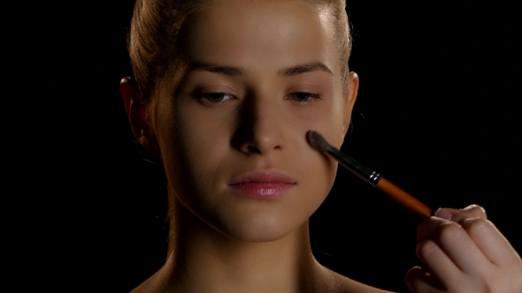 Makeup. Cosmetics. Makeup Artist At Work, Stock Footage | VideoHive