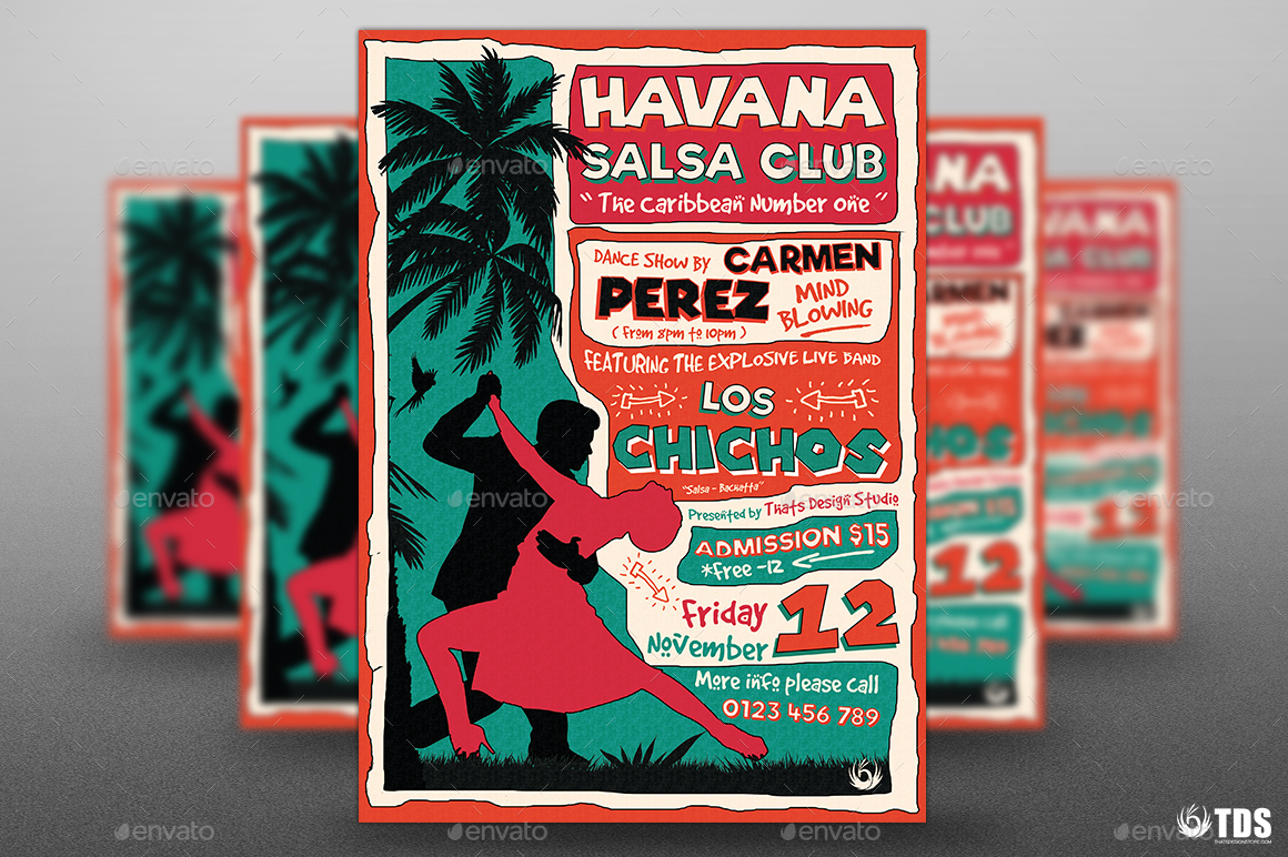Salsa Dance Flyer Bundle by lou606 | GraphicRiver