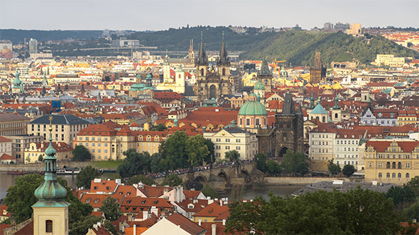 View Of Prague Historical Center 2, Stock Footage | VideoHive