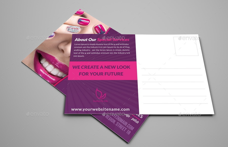 Nail Salon Postcard Template, Print Templates | GraphicRiver