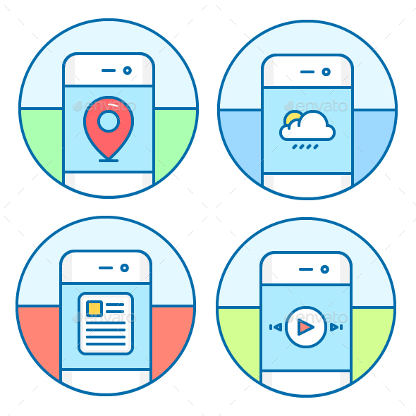 20 Mobile App Icons, Icons | GraphicRiver