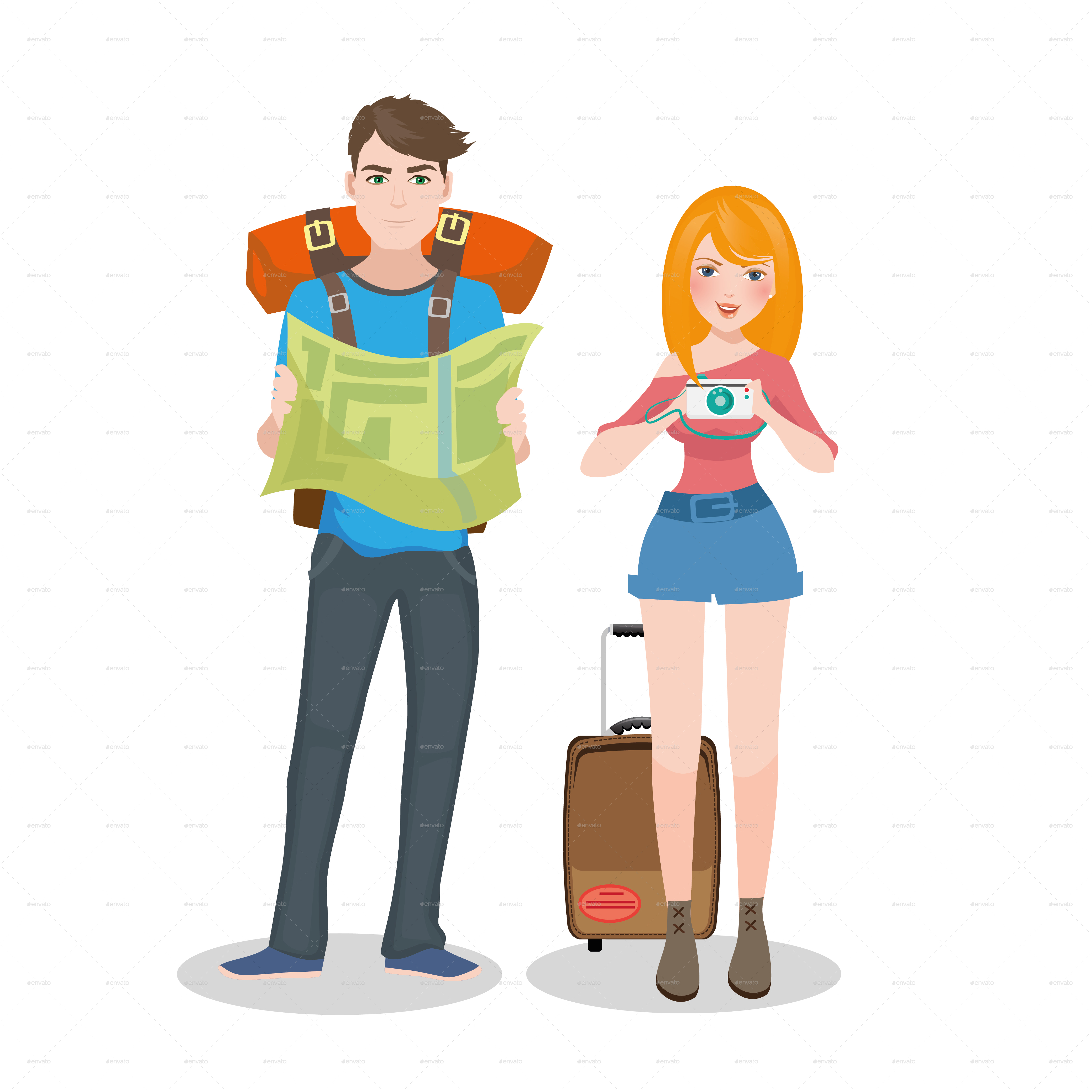 Travel Character, Vectors | GraphicRiver