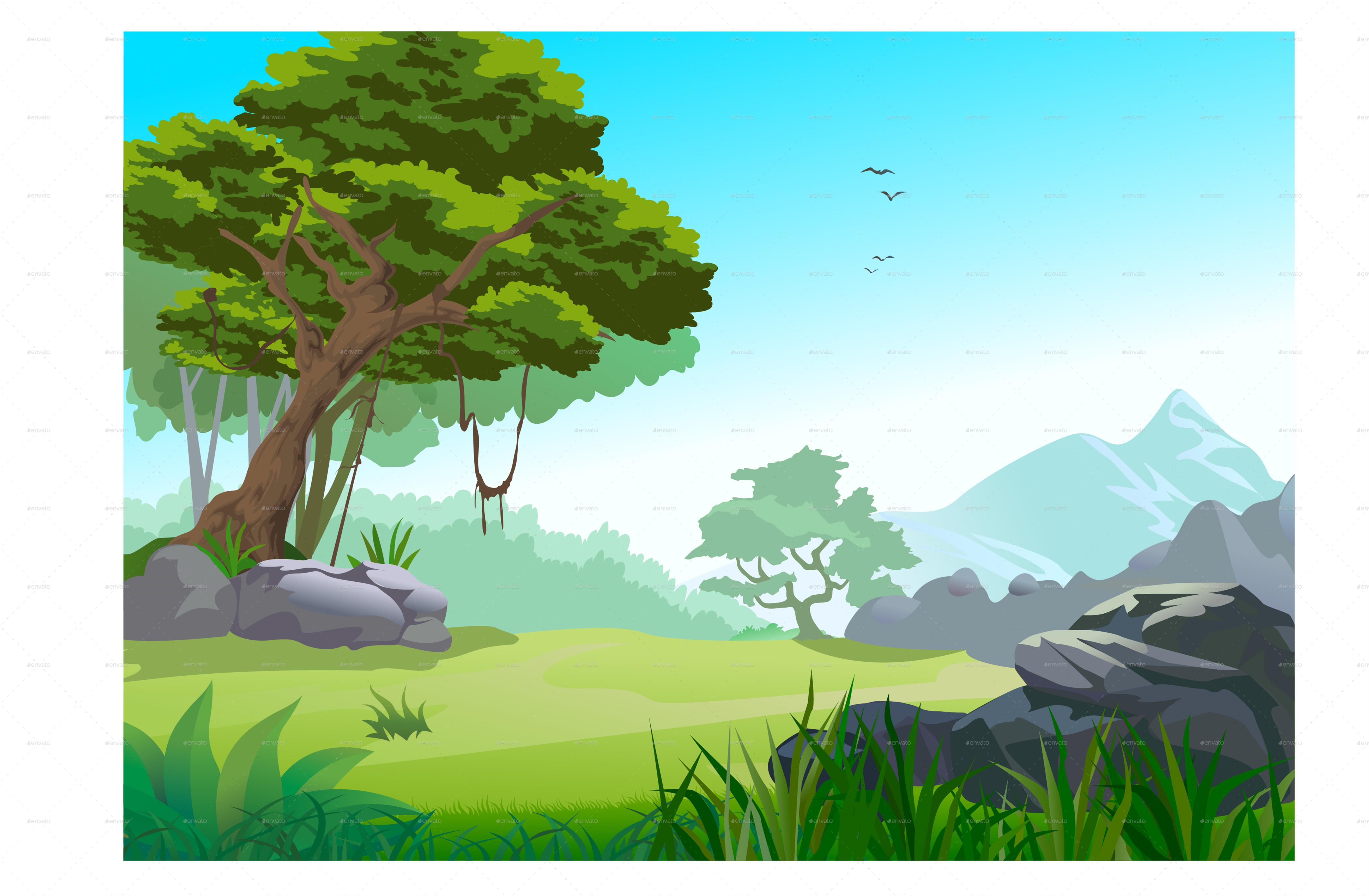 Forest Landscape Collection, Vectors | GraphicRiver