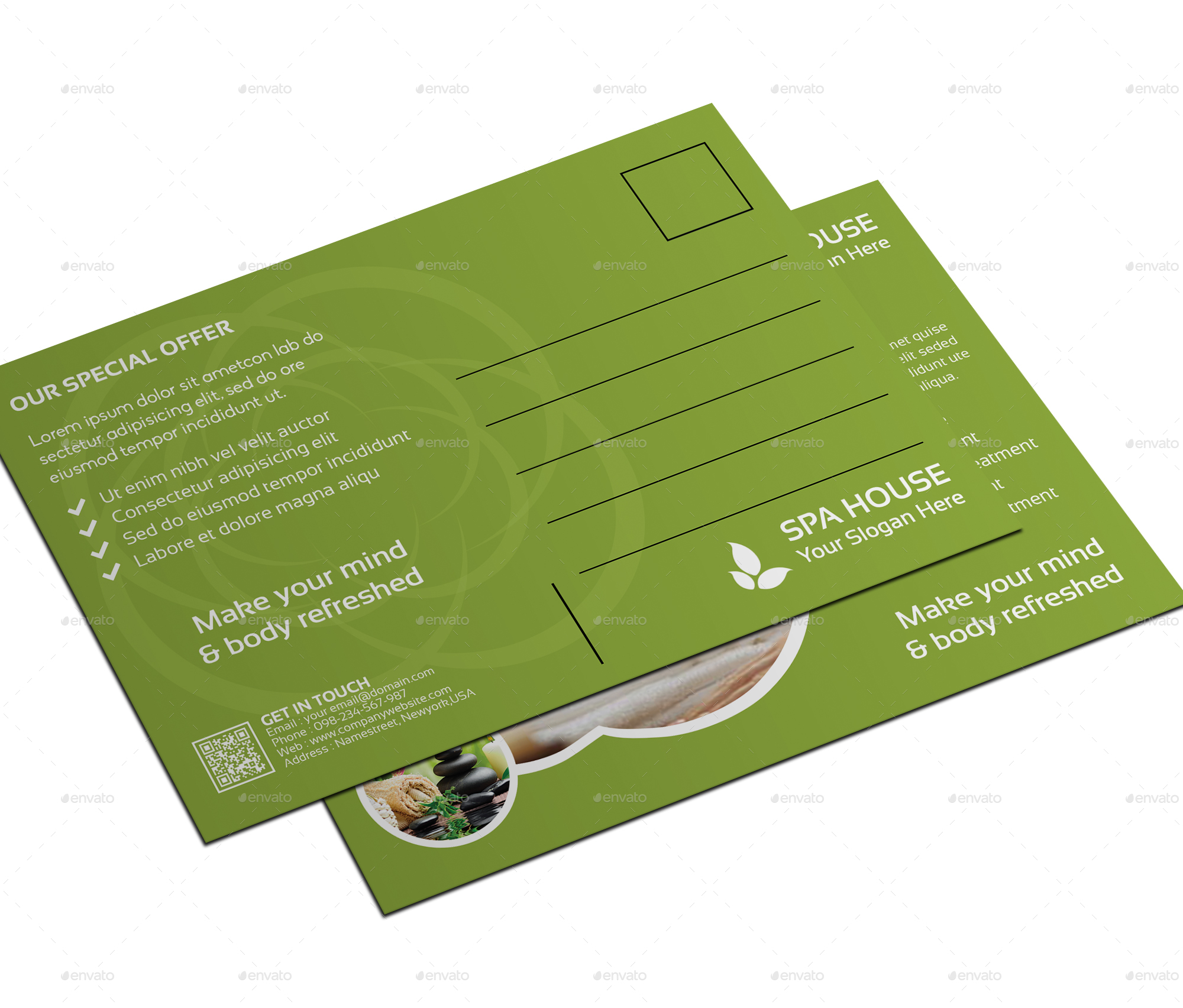 Spa Post Card Templates, Print Templates | GraphicRiver