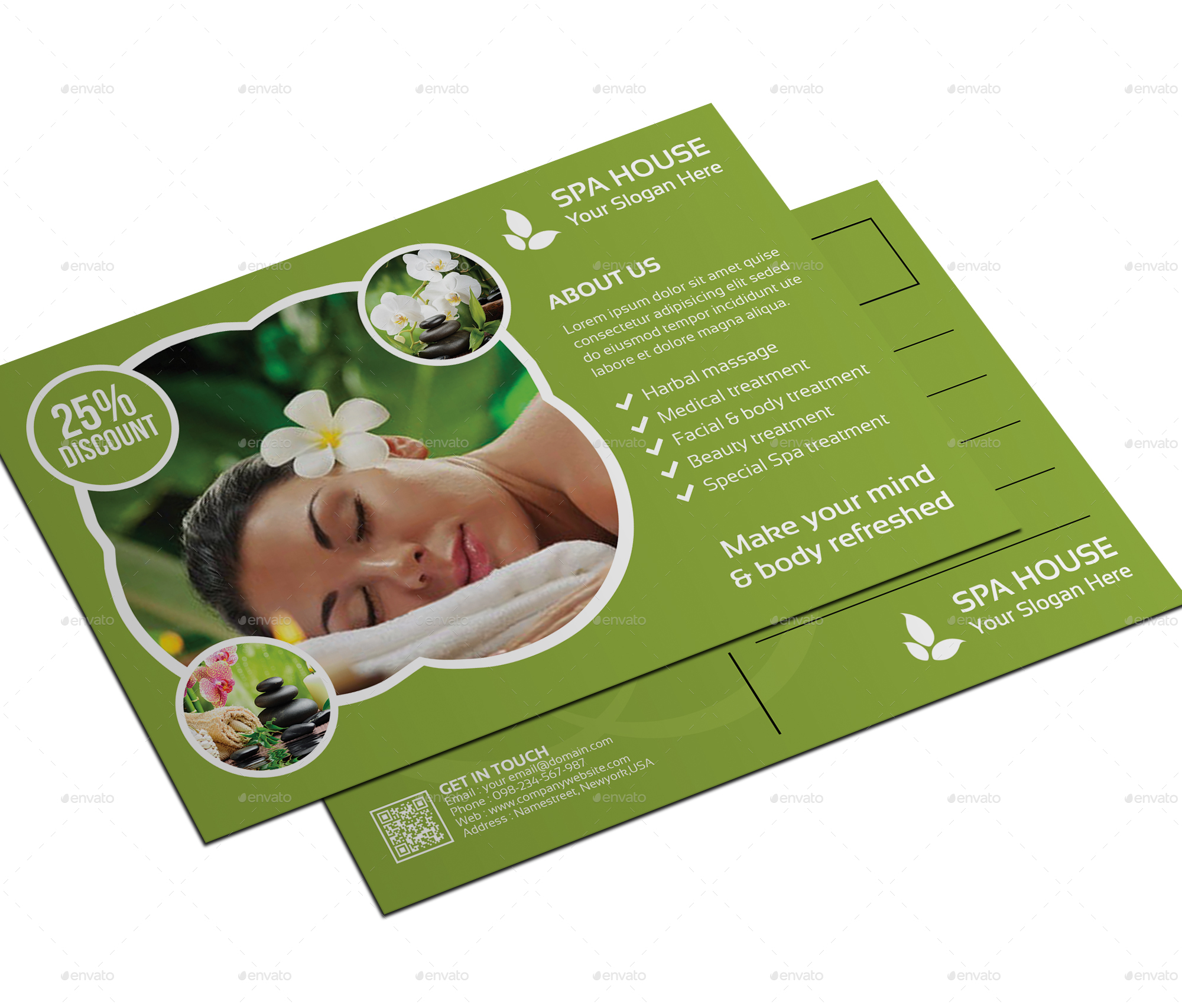 Spa Post Card Templates, Print Templates | GraphicRiver