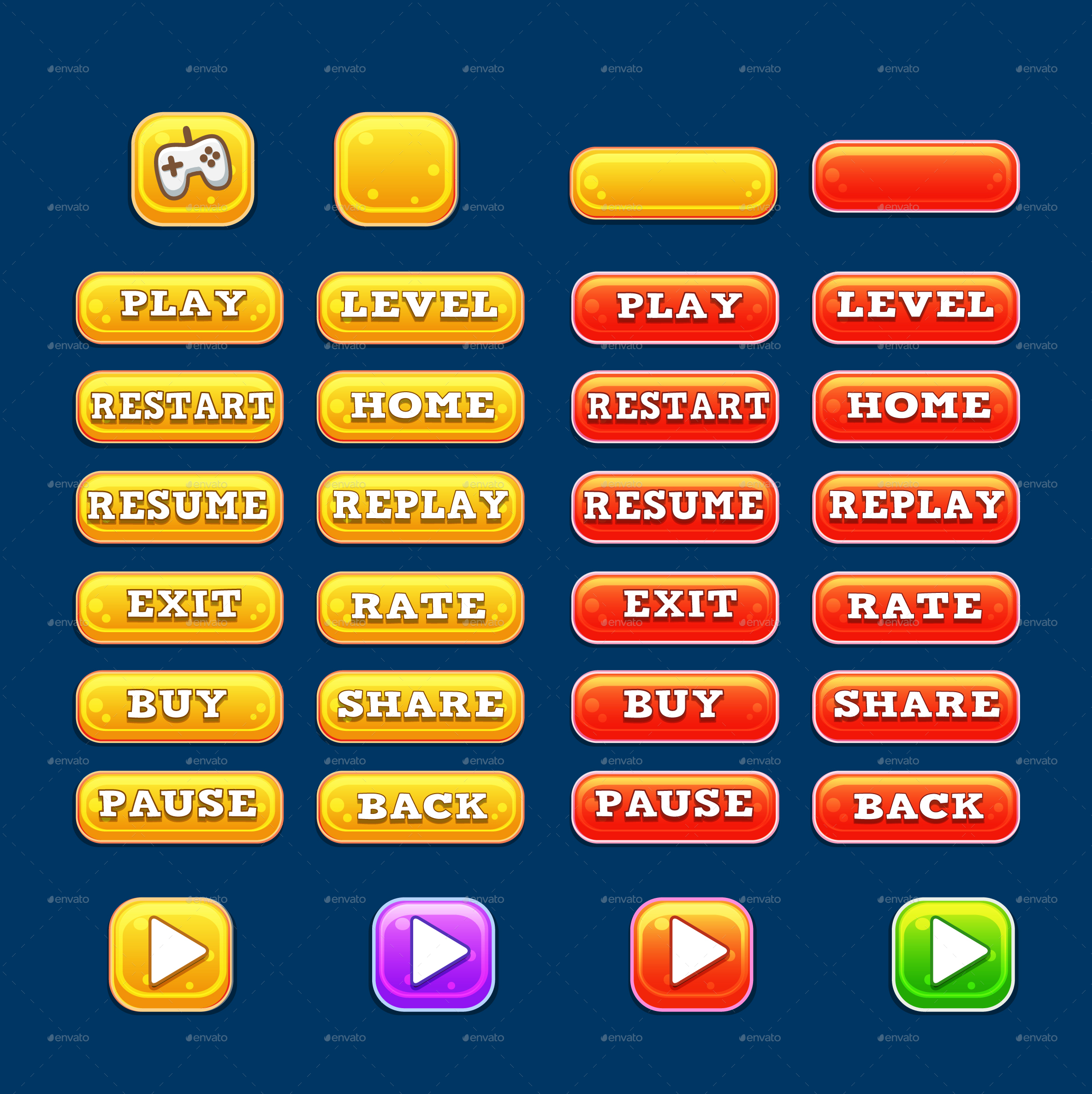 Cartoon Game UI Pack 12 by pasilan | GraphicRiver