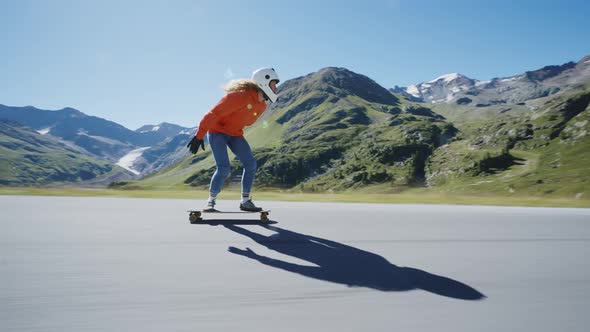 Cinematic downhill longboard session, Stock Footage | VideoHive