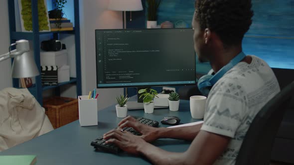 African American Person Programming Codes for Firewall Server, Stock ...