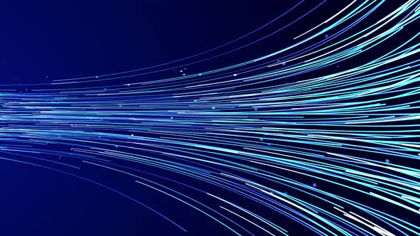 Abstract Blue neon stream High tech curve tunnel cyberspace , Motion ...