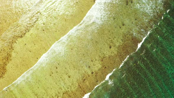 Beautiful sea texture with green yellow colors of shallow lagoon, white ...