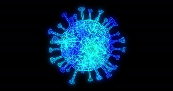 Corona virus motion looping in black background with alpha channel ...