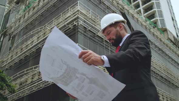 Portrait of a Civil Engineer Controller Designer Developer is at a ...