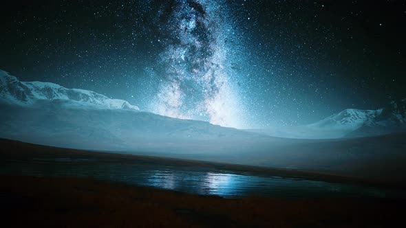 Camera Follow the Milky Way Rotate in Mountains, Motion Graphics ...