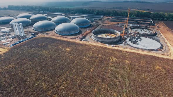 Aerial View of Tank Farm for Bulk Petroleum and Gasoline Storage, Stock ...