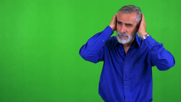 Old Senior Man Is Angry - Green Screen - Studio, Stock Footage | VideoHive