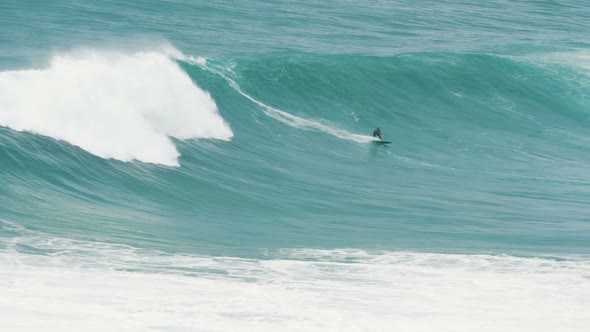 Surfer Rides Giant Blue Ocean Wave, Stock Footage | VideoHive