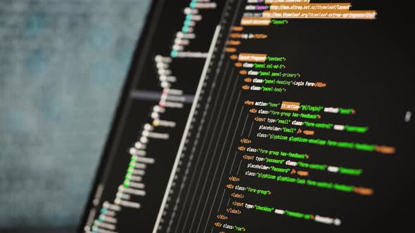 Closeup of a Computer Screen with Program Code, Stock Footage | VideoHive