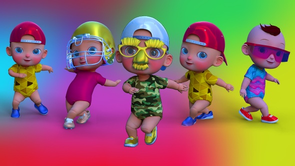 5 Cartoon Baby Dance Pack V01, Motion Graphics | VideoHive