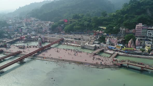 City of Haridwar state of Uttarakhand in India seen from the sky, Stock ...