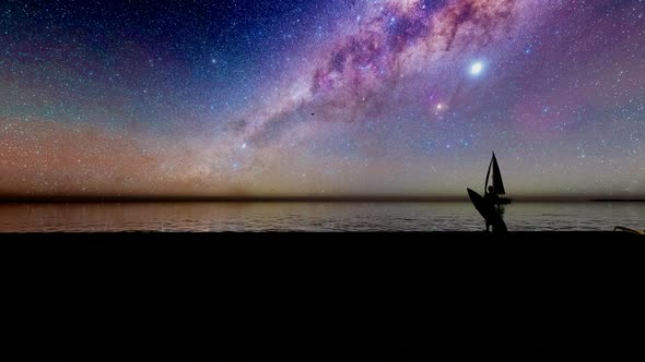 Night Ocean Milkyway Landscape, Motion Graphics | VideoHive
