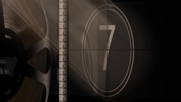 Projector Film and Cinema Screen with Film Reel and Retro Style ...