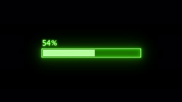 Green Neon Light Loading Bar Animated, Motion Graphics | VideoHive