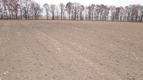 Empty Plowed Field in Autumn Aerial View, Stock Footage | VideoHive