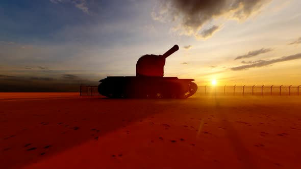 Soldiers Guarding the Watchtower in Military Watchtower and Tank at ...