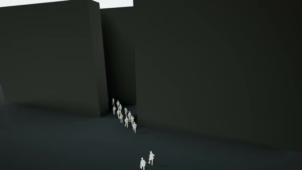 Crowd Groups Entering to a Maze Labyrinth, Motion Graphics | VideoHive