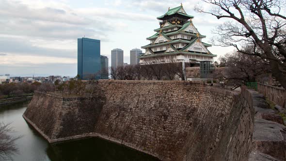Osaka Samurai Castle Defence Fort Japan Timelapse, Stock Footage ...