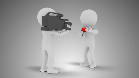 3D Man Outdoor Tv Interview 02 Loop with Alpha, Motion Graphics | VideoHive