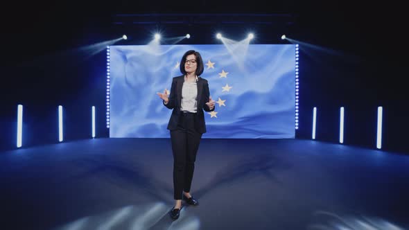 Female Host Starting Political Talk Show, Stock Footage | VideoHive