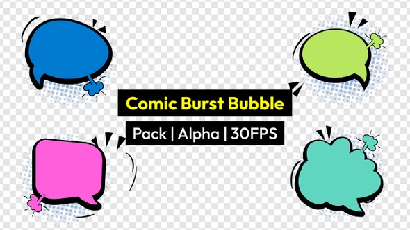 Comic Burst Pack Bubble Call Out Text Popup Animation, Motion Graphics