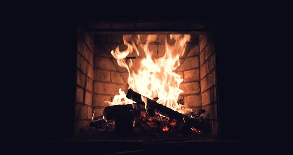 Logs Burning in a Fireplace, Stock Footage | VideoHive