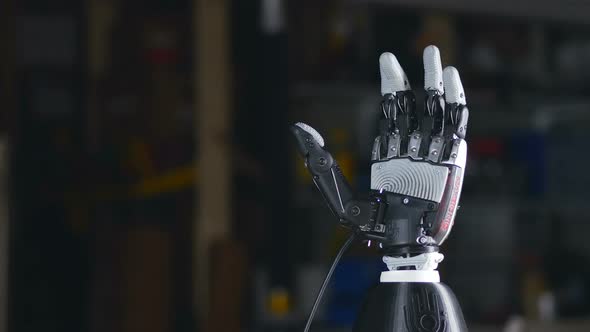 Robotic Arm. Futuristic Cyborg Arm in Action, Stock Footage | VideoHive