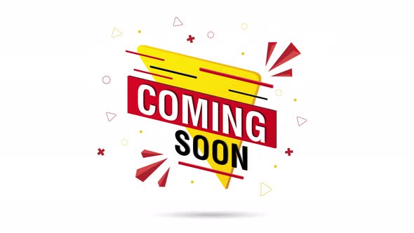 Coming Soon Animated Banner with Transparent Alpha Channel, Motion Graphics