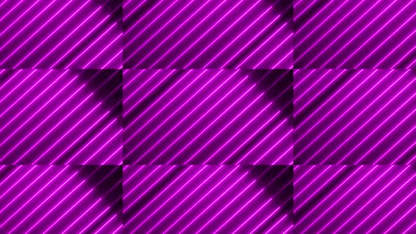 Purple color Neon light geometric glowing line animation. Vd 725 ...
