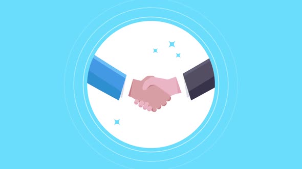 Business Handshake Cartoon Animation, Motion Graphics | VideoHive