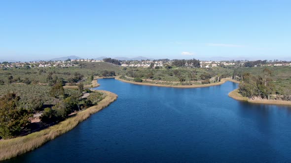 Aerial View of Miramar Reservoir in the Scripps Miramar Ranch Community ...