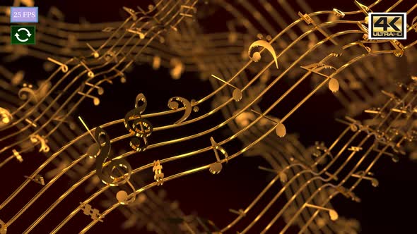 Music Notes B2 4K, Motion Graphics | VideoHive