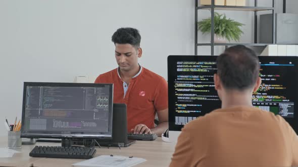 Indian Programmers Working with Program Codes in Office, Stock Footage