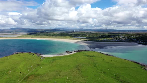 Aerial View of the Awarded Narin Beach By Portnoo and Inishkeel Island ...