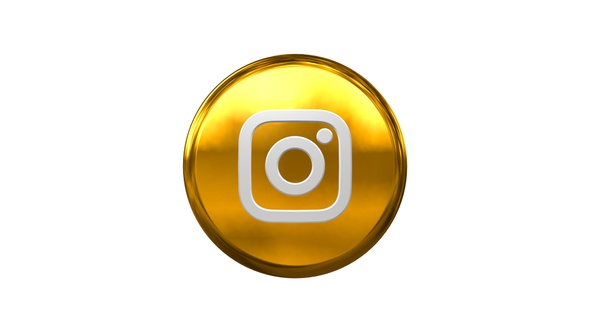 Golden 3D Instagram Icon, Motion Graphics | VideoHive