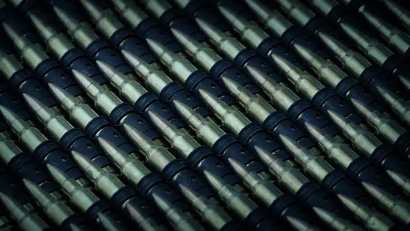 Machine Gun Bullets Rotating Closeup, Stock Footage | VideoHive