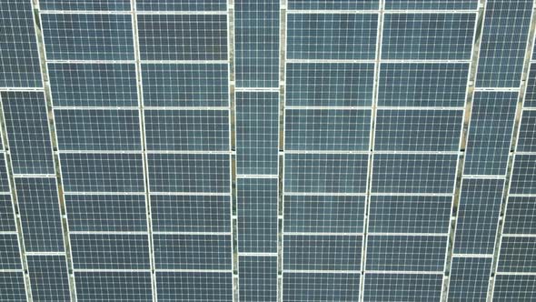Close Up Top View on Solar Panel. Panorama of Solar Panels From a ...