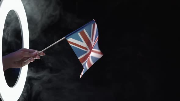 Union Jack United Kingdom Great Britain Hand Flag, Stock Footage ...