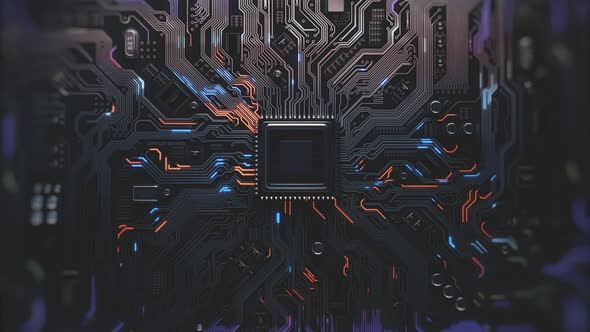 Abstract Circuit Chip Board digital Background, Motion Graphics | VideoHive